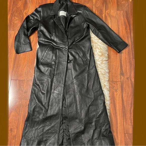 Baron’s | Jackets & Coats | 0 Leather Oversized Trench Coat | Poshmark